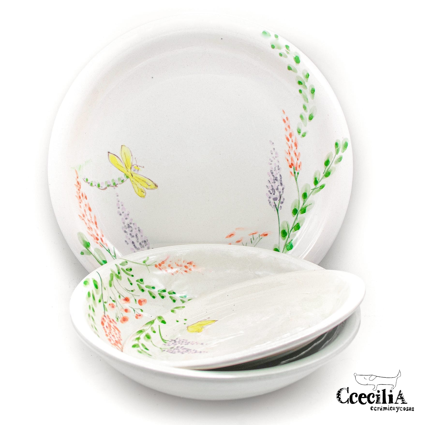 Vajilla Flores Ceramicaycosas